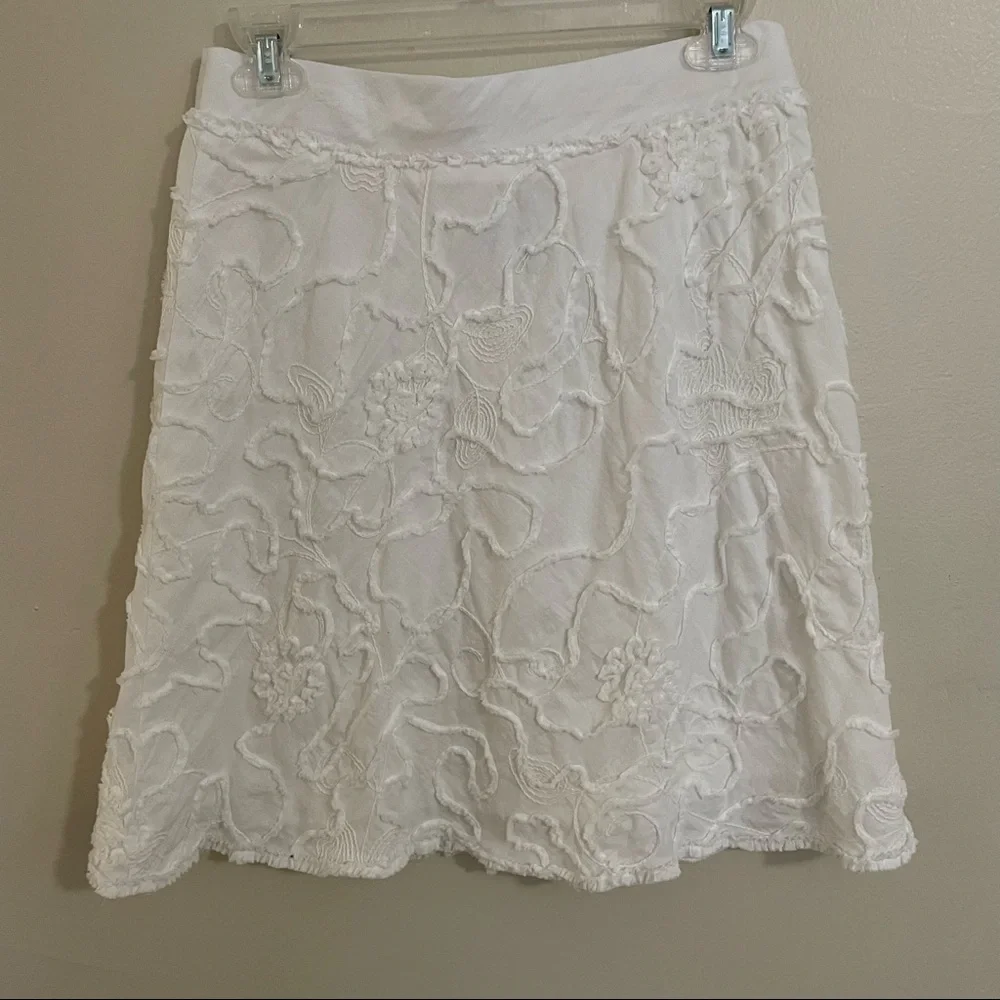 Max Studio | Skirts | Max Studio White A Line Skirt With Embroidery ...